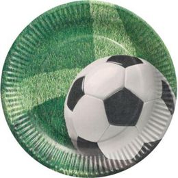 Papstar Pappteller &bdquo;Football&ldquo;, rund, recycelbar, &Oslash; 230 mm, mehrfarbig bedruckt, 10 St&uuml;ck