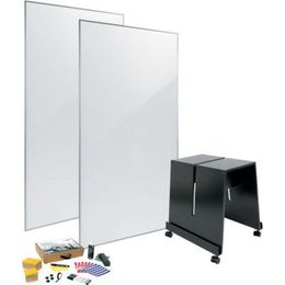Whiteboard Set Sigel MUB03, 4-teilig, 2 x Whiteboard B 900 x H 1800 mm, 1 x mobiler St&auml;nder & umfangr. Toolkit