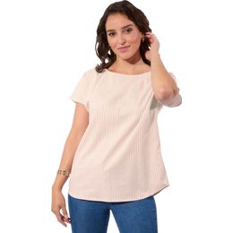 CR&Eacute;ATION L Damen Gestreifte Bluse in Schlupfform beige-wei&szlig;-gestreift Gr&ouml;&szlig;e 46