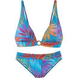 Lascana Damen Triangel-Bikini blau bedruckt Gr&ouml;&szlig;e 38A/B