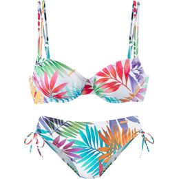 Lascana Damen B&uuml;gel-Bikini wei&szlig; bedruckt Gr&ouml;&szlig;e 40B