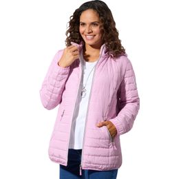 CR&Eacute;ATION L Damen Steppjacke mit abnehmbarer Kapuze orchidee-wei&szlig;-bedruckt Gr&ouml;&szlig;e 52