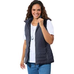 CR&Eacute;ATION L Damen Kapuzenweste mit gestreiftem Futter marine Gr&ouml;&szlig;e 50