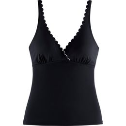Lascana Damen B&uuml;gel-Tankini-Top schwarz-wei&szlig; Gr&ouml;&szlig;e 36B