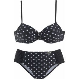 Lascana Damen B&uuml;gel-Bikini schwarz-wei&szlig; Gr&ouml;&szlig;e 36E