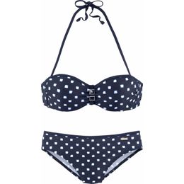 Lascana Damen B&uuml;gel-Bandeau-Bikini marine-wei&szlig; Gr&ouml;&szlig;e 38E