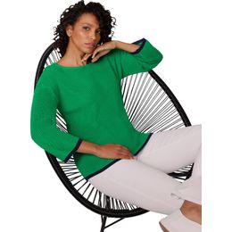 CREATION L PREMIUM Damen 3/4-Arm-Pullover mit Kontrastkanten grasgr&uuml;n Gr&ouml;&szlig;e 40