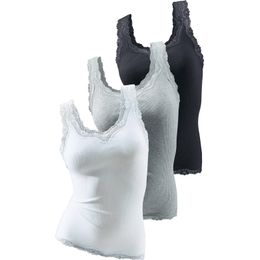 H.I.S. Damen Spitzentop schwarz, wei&szlig; Gr&ouml;&szlig;e 48/50