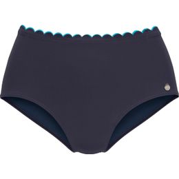 Lascana Damen Highwaist-Bikini-Hose navy-t&uuml;rkis Gr&ouml;&szlig;e 36