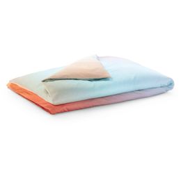 lavie home Bettbezug Gradient 135 &times; 200 cm Koralle-T&uuml;rkis-Apricot