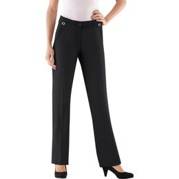 COME ON Damen B&uuml;gelfaltenhose mit Rei&szlig;verschluss-Taschen schwarz Gr&ouml;&szlig;e 245
