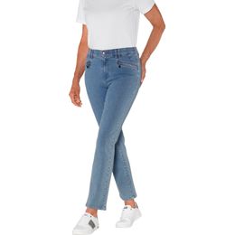 CR&Eacute;ATION L Damen Jeans mit Rei&szlig;verschluss-Taschen blue-bleached Gr&ouml;&szlig;e 38