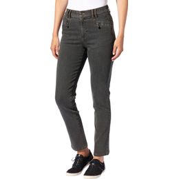 CR&Eacute;ATION L Damen Jeans mit Rei&szlig;verschluss-Taschen grey denim Gr&ouml;&szlig;e 54