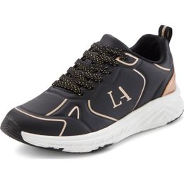 Lascana Damen Sneaker schwarz/goldfarben Gr&ouml;&szlig;e 39