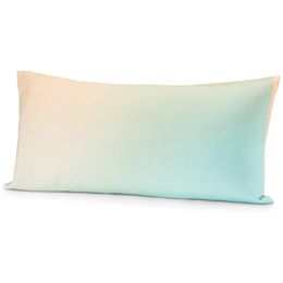 lavie home Kopfkissenbezug Gradient 40 &times; 80 cm Koralle-T&uuml;rkis-Apricot