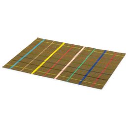 Tissage de Luz Tischset bunt kariert Oliv