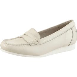 Damen Slipper in Mokassin-Machart ecru Gr&ouml;&szlig;e 37