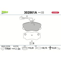 Valeo Bremsbelagsatz, Scheibenbremse 302861a Vorderachse f&uuml;r LANCIA ALFA ROMEO FIAT