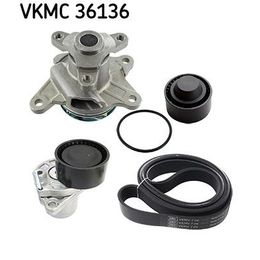 SKF Wasserpumpe + Keilrippenriemensatz vkmc36136 f&uuml;r VAUXHALL MERCEDES-BENZ FIAT NISSAN DACIA RENAULT