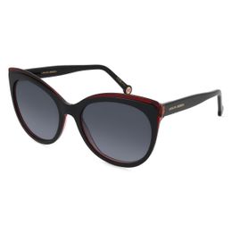 Carolina Herrera Carolina Herrara HER 0175/S | Damen-Sonnenbrille | Fassung: Vollrand, Butterfly, Acetat, Schwarz Rot | Glasfarbe: Grau Verlaufend