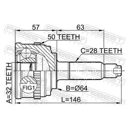 FEBEST Gelenksatz, Antriebswelle 0310033a50 Vorderachse f&uuml;r HONDA