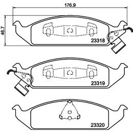 Hella Bremsbelagsatz, Scheibenbremse 8db355013281 f&uuml;r DODGE GENERAL MOTORS CHRYSLER
