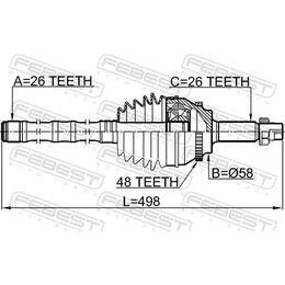 FEBEST Gelenksatz, Antriebswelle 0114azt251a48lh Vorderachse f&uuml;r TOYOTA