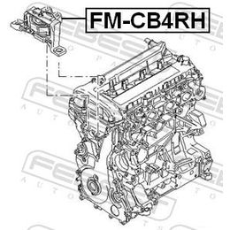 FEBEST Lagerung, Motor fmcb4rh vorne rechts f&uuml;r FORD VOLVO