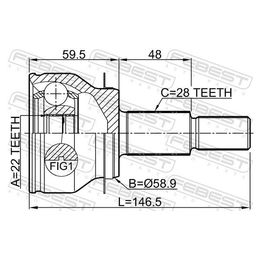 FEBEST Gelenksatz, Antriebswelle 0510bmat Vorderachse f&uuml;r MAZDA