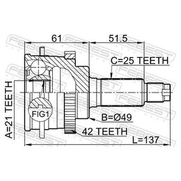 FEBEST Gelenksatz, Antriebswelle 0710018a42 Vorderachse f&uuml;r SUZUKI