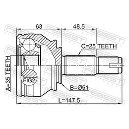 FEBEST Gelenksatz, Antriebswelle 1810z16 Vorderachse f&uuml;r GENERAL MOTORS OPEL