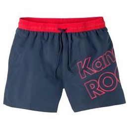 Badeshorts Kangaroos "Adams", Herren, Gr. XXL (58/60), N-Gr, blau (marine), Microfaser, kontrastfarbene Details, Badehosen Badeshorts, mit gro&szlig;em Logoschriftzug