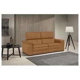 2,5-Sitzer Egoitaliano "Capucine Breite 200cm, hoher Sitzkomfort", braun (cognac), B:200cm H:99cm T:97cm, Sofas, wahlweise mit elektrisch oder manuell verstellbarer Relaxfunktion