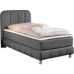 Boxbett Home Affaire, anthrazit, B:107cm L:207cm, Komplettbetten, Boxbett, inkl. Topper