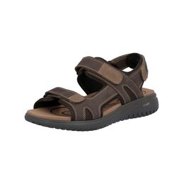 Sandale Rieker "Rieker Sandalen Leder/Textil", Herren, Gr. 41, dunkelbraun, Leder, Textil, Schuhe Sandale