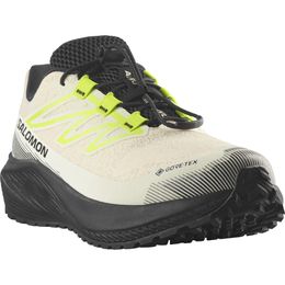 Laufschuh Salomon "AERO FLOW GRVL GORE-TEX", Damen, Gr. 41, vanilla ice, schwarz, acid lime, Synthetik, Textil, Schuhe Laufschuh, wasserdicht