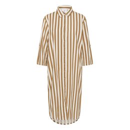 Hemdblusenkleid Saint Tropez "ZalindaSZ Shirt Dress", Damen, Gr. L, N-Gr, tiger's eye ice stripe, Web, Obermaterial: 100% Baumwolle, gestreift, ca. Mitte Wade, mit Aufschlag, Kleider