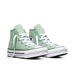 Sneaker Converse "CHUCK TAYLOR ALL STAR EVA LIFT CANVAS PLATFORM", M&auml;dchen, Gr. 27, thyme again, wei&szlig;, natural ivory, Textil, Schuhe Sneaker, f&uuml;r sportliche Aktivit&auml;ten und Alltag, sportlicher Stil