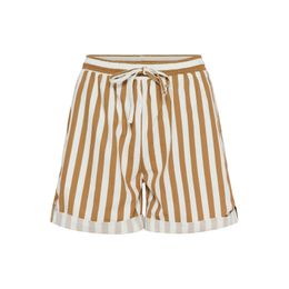 Shorts Saint Tropez "ZalindaSZ Shorts", Damen, Gr. M, N-Gr, tiger's eye ice stripe, Web, Obermaterial: 100% Baumwolle, gestreift, kniefrei, Hosen Shorts