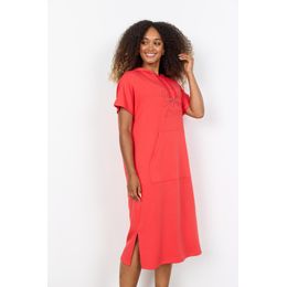 Shirtkleid soyaconcept "SC-BANU 302", Damen, Gr. XXL, N-Gr, bittersweet, Jersey, Obermaterial: 48% Modal, 48% Polyester, 4% Elasthan, unifarben, wadenlang, Rundhals, Kleider Shirtkleid, Materialmix mit Stretch, Kapuze