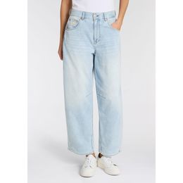 Loose-fit-Jeans Herrlicher "Barrow Denim Light", Damen, Gr. 27, N-Gr, soft cloud, Denim/Jeans, Obermaterial: 98% Baumwolle, 2% Elasthan, loose fit kn&ouml;chelfrei, Jeans, Cropped