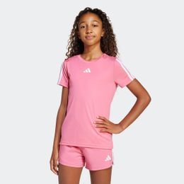 T-Shirt adidas Sportswear "TRAINING ESSENTIALS 3-STREIFEN KIDS", M&auml;dchen, Gr. 152, pink (pink fusion, wei&szlig;), Obermaterial: 100% Polyester, Shirts T-Shirt