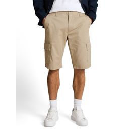 Cargoshorts Tom Tailor, Herren, Gr. 32, N-Gr, beige mini, Web, Obermaterial: 98% Baumwolle, 2% Elasthan, unifarben, regular fit kniefrei, Hosen, mit Stretch