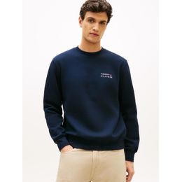 Sweatshirt Tommy Hilfiger "BRAND LOVE TERRY EMBROIDDERY STACK", Herren, Gr. L, desert sky, Sweatware, Obermaterial: 100% Baumwolle, regular fit normal, Rundhals, Sweatshirts Sweatshirt