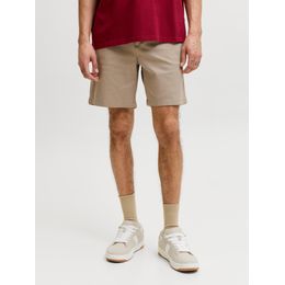 Jack & Jones Shorts JACK & JONES "JPSTACE NEO JOGGER SHORTS REG SN", Herren, Gr. L, N-Gr, crockery, Web, Obermaterial: 72% Baumwolle, 23% Polyester, 5% Elasthan, unifarben, kniefrei, Hosen Shorts