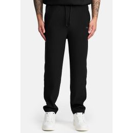 Jogginghose Trueprodigy "Ewan Rippstrucktur Stickerei Eingrifftaschen", Herren, Gr. L, N-Gr, schwarz, Obermaterial: 95% Polyester PES. 5% Elasthan EL., regular fit, Hosen Jogginghose