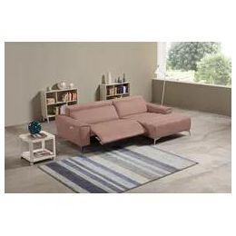 Ecksofa Egoitaliano "Suzette, Designsofa mit hohem Sitzkomfort", rosa (millenium rose), B:266cm H:95cm T:163cm, Leder &raquo;BULL&laquo; (echtes Rindsleder). Geschliffenes, pigmentiertes und behandeltes Rindsleder mit einer Dicke von 1, 3-1, 5 mm. Dieses Leder zeigt eine ziemlich weiche Hand mit einem halb undurchsichtigen Aussehen. Es handelt sich um ein gesch&uuml;tztes Leder. Eine leichte Deckschicht sch&uuml;tzt si