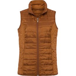 Damen Steppweste mit Stehkragen cognac, Gr&ouml;&szlig;e 52