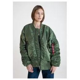 Bomberjacke Alpha Industries "CWU MA-1 Bomber NC Women", Damen, Gr. L/XL, gr&uuml;n (sage, gr&uuml;n), Obermaterial: 100% Nylon, Lining/F&uuml;llung: 100% Polyester, Jacken Bomberjacke