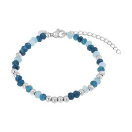 Armband Tom Tailor "Schmuck Geschenk Edelstahl Kugeln", edelstahlfarben, hellblau, dunkelblau, t&uuml;rkis, hellblau, dunkelblau, t&uuml;rkis, Armb&auml;nder, Damen, 20cm, Edelstahl, Armband, mit Glassteine